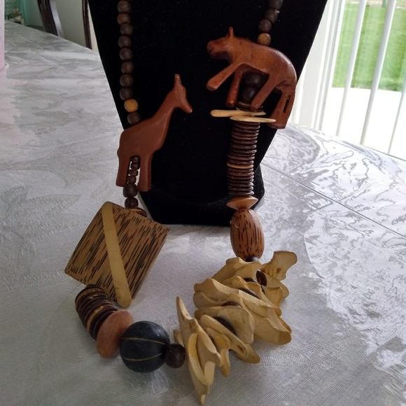 Jewelry | Chunky Wooden Tribal Jungle Necklace | Poshmark